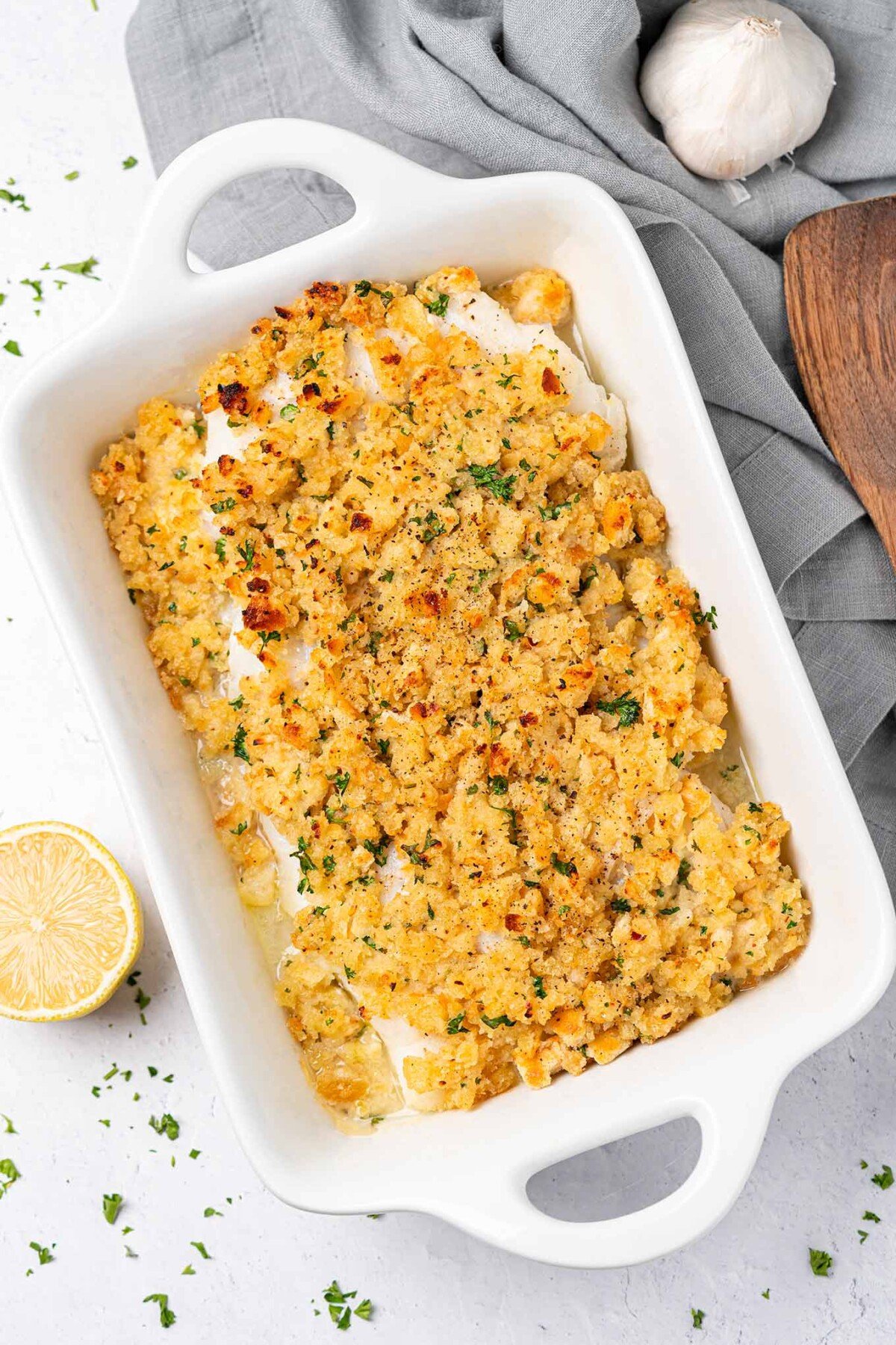 Easy Baked Cod with Crispy Crumb Topping