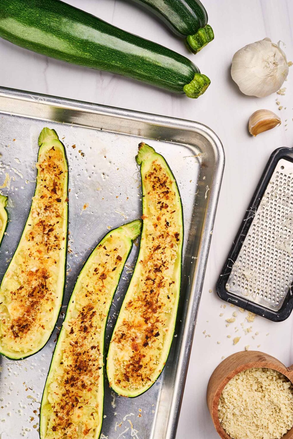 Cheese Stuffed Zucchini Boats