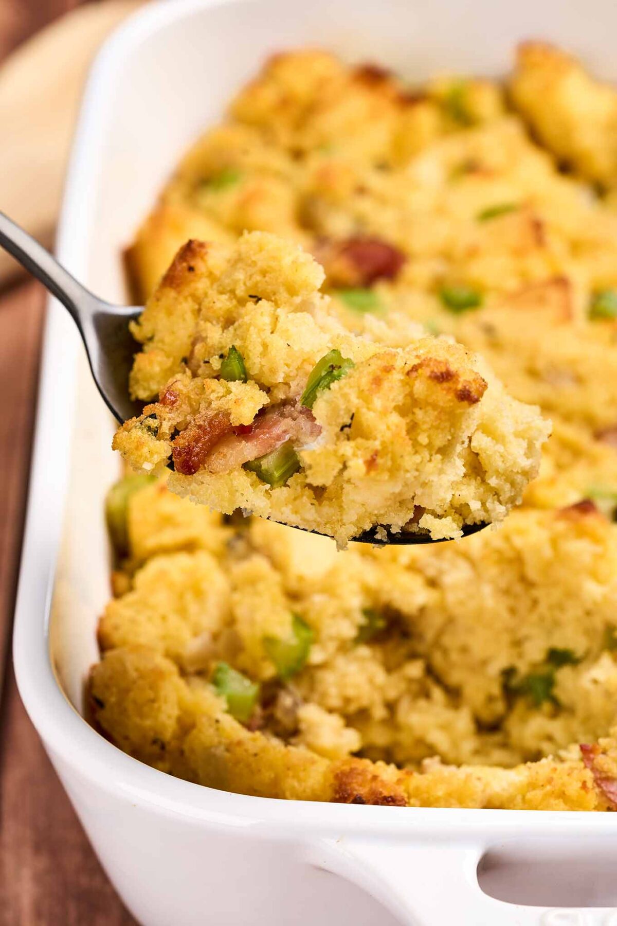 Savory Cornbread Stuffing with Bacon