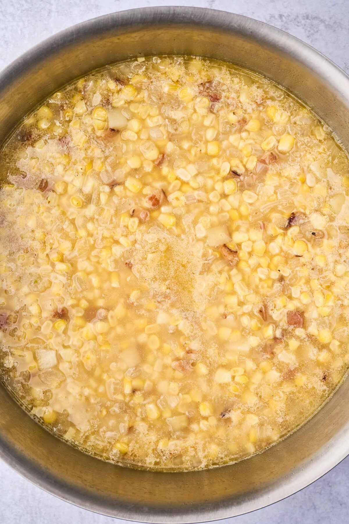 Creamy Corn Chowder with Bacon and Tomatoes