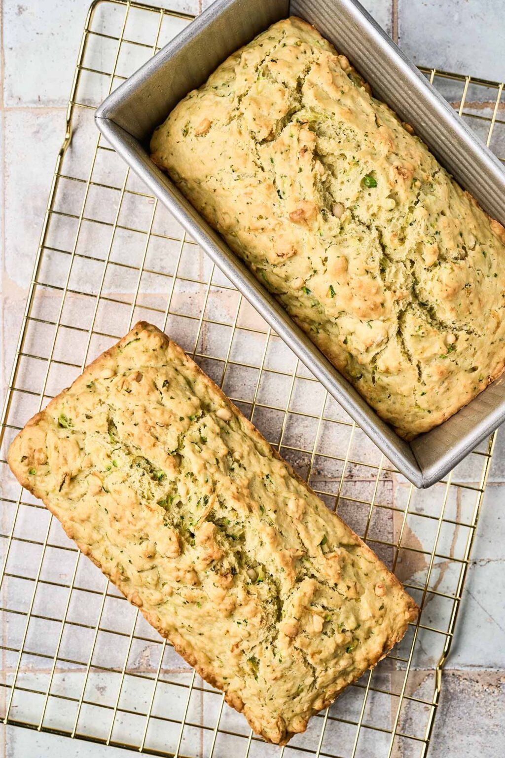 Savory Zucchini Bread with Pesto and Parmesan