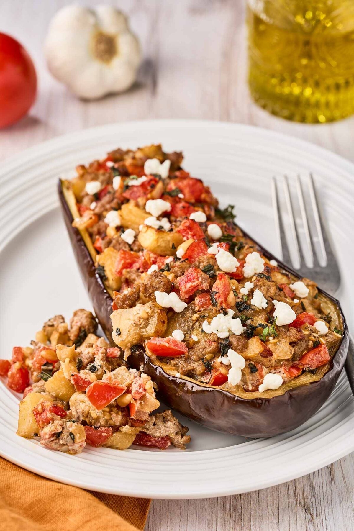 Mediterranean Stuffed Eggplant with Lamb