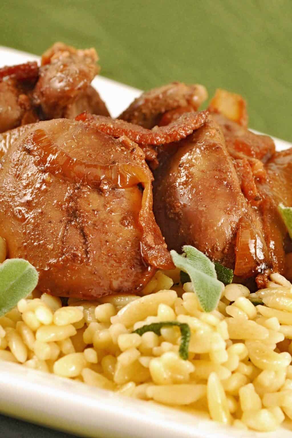 Chicken Livers with Bacon and Sage