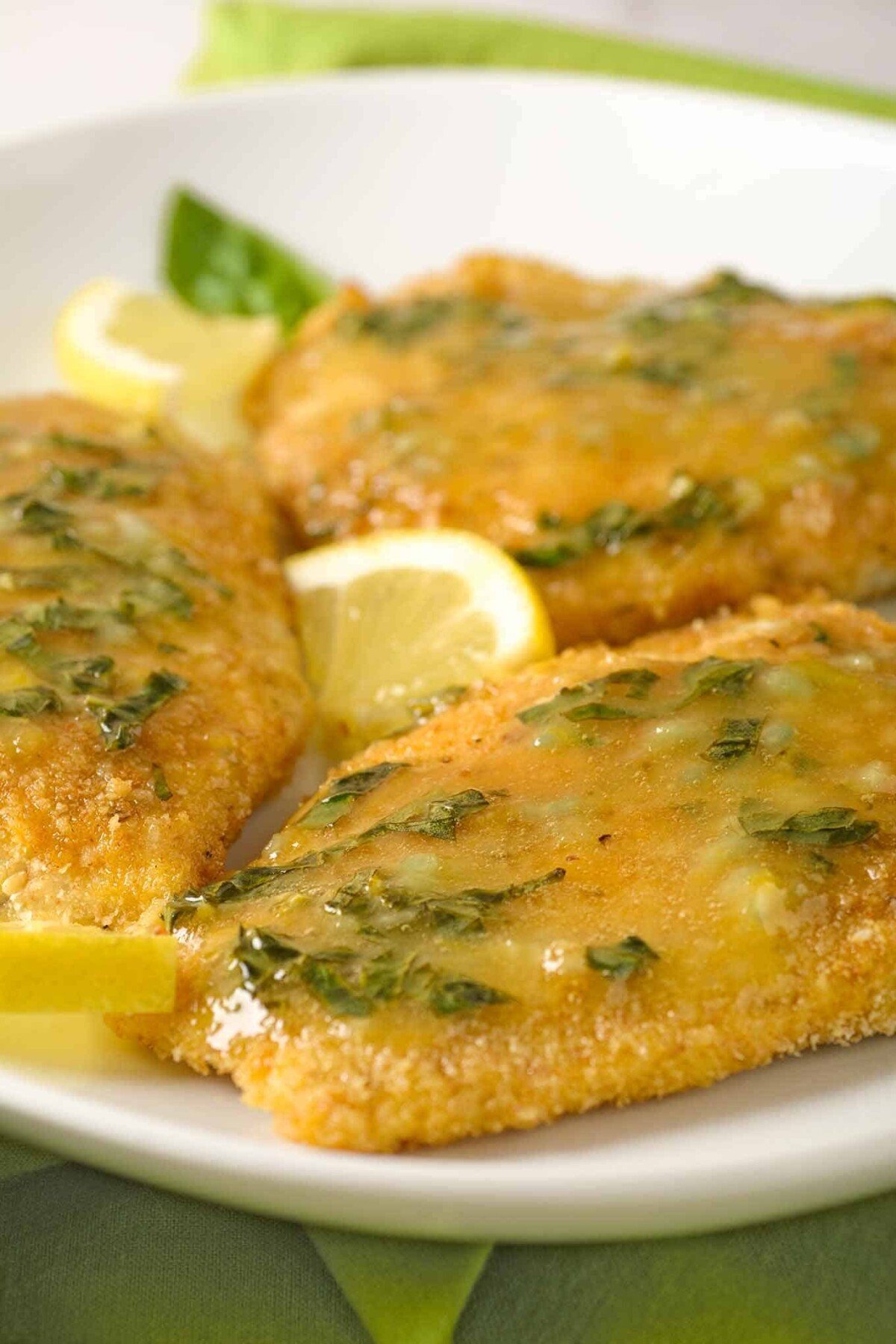 Crispy Oven Fried Fish with Lemon Basil Butter