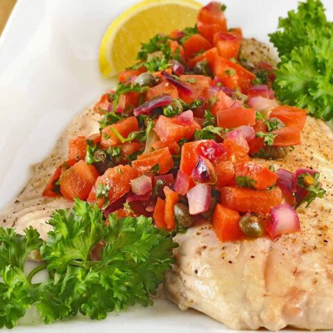 Oven-Roasted Snapper with Tomato and Caper Salsa