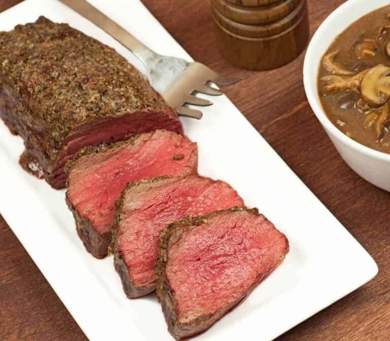 Roasted Beef Tenderloin with Mushroom-Port Sauce
